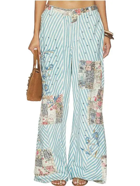 Free People X We The Free Runyon Patched Pant - Blue