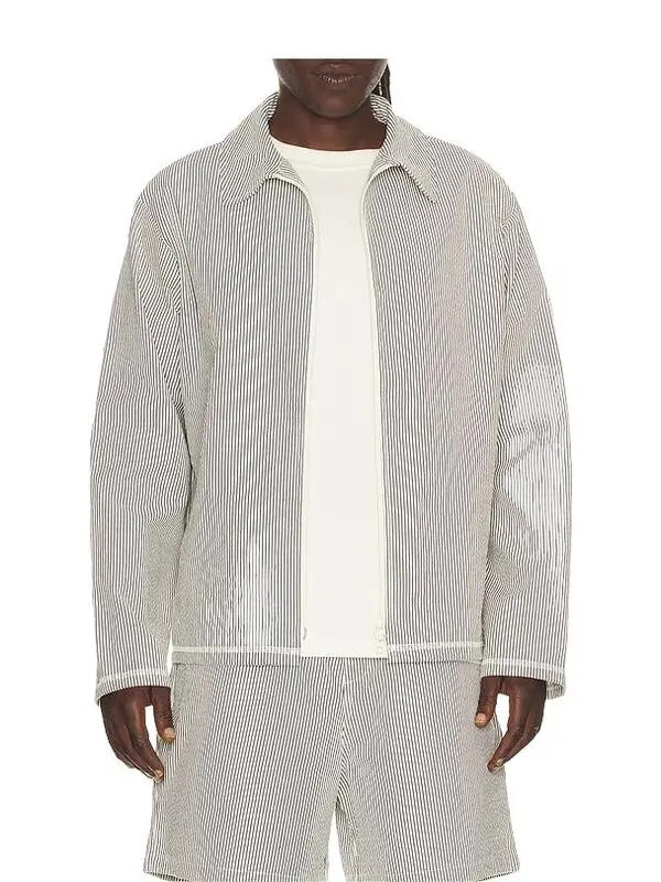 BATHER Pinstripe Tour Jacket - Blue