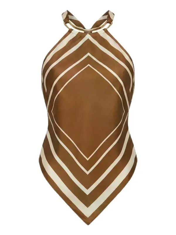 NICHOLAS Skye Halterneck Top - Brown