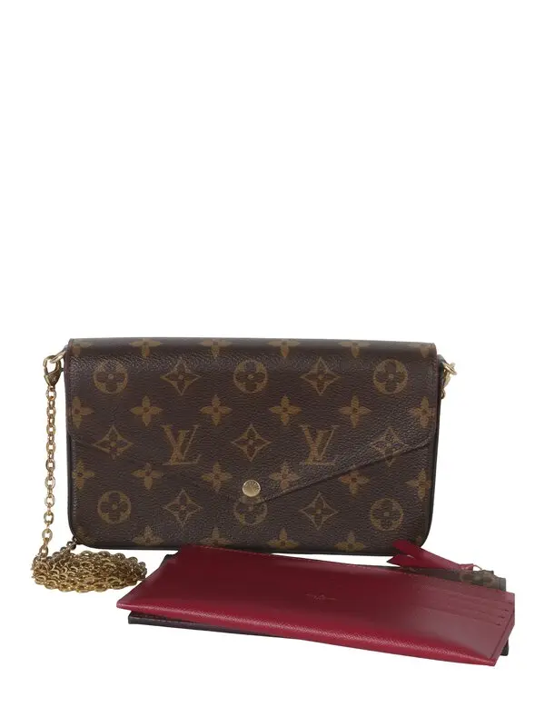 LOUIS VUITTON Monogram Canvas Felicie Pochette Shoulder Bag - Brown