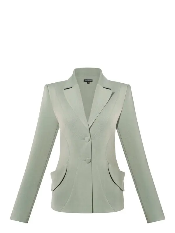 TIA DORRAINE Tailored Fit Suiting Blazer - Green