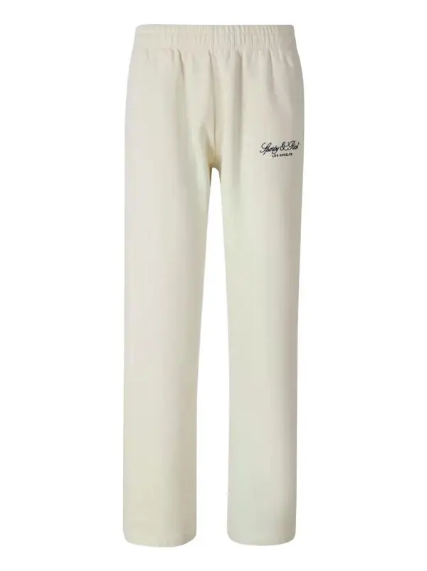 SPORTY & RICH Logo Embroidered Track Pants - Neutrals