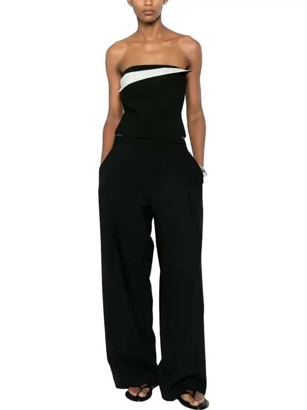 SIR. Rivoli Pinstripe Panel Bandeau Top - Black