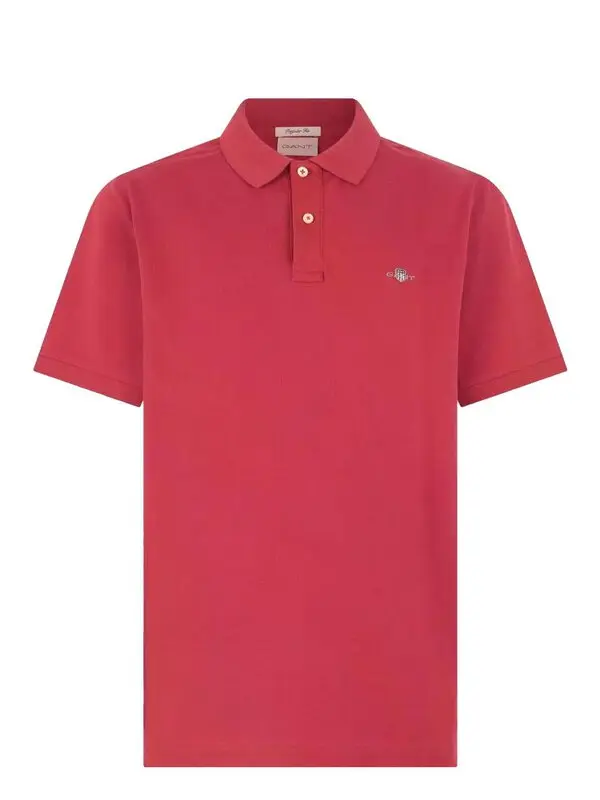 Gant Logo-embroidered Short-sleeve Polo Shirt - Red
