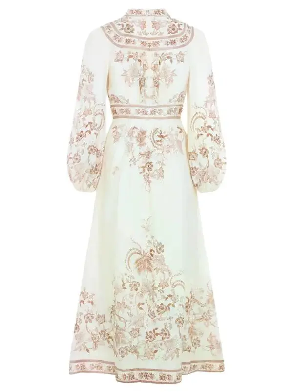 Zimmermann Indra Floral-print Midi Dress - Neutrals
