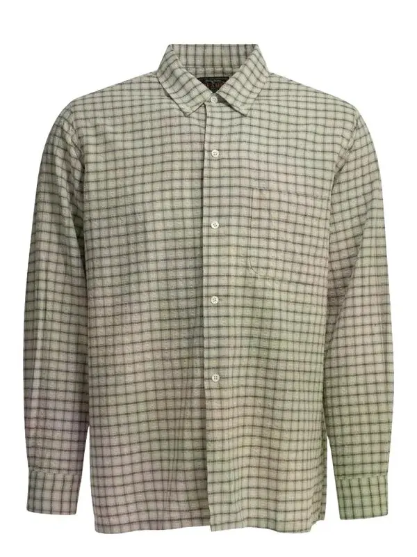BEAMS Check-pattern Seersucker Shirt - Neutrals