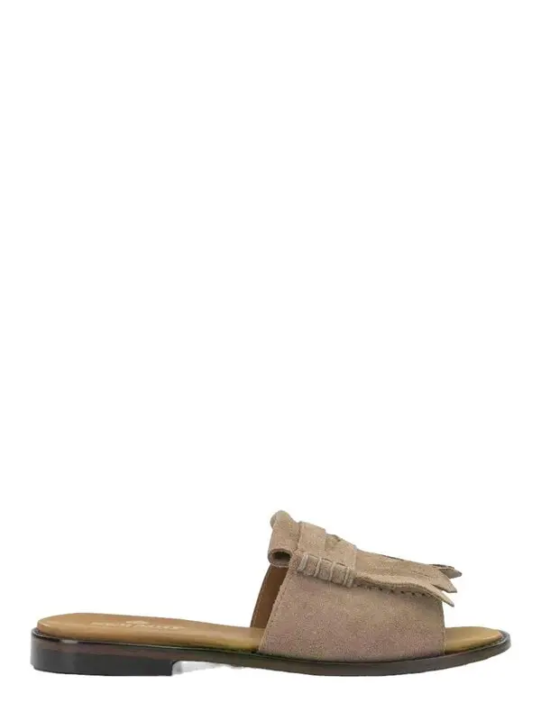 SEBAGO Fringed Leather Sandals - Neutrals