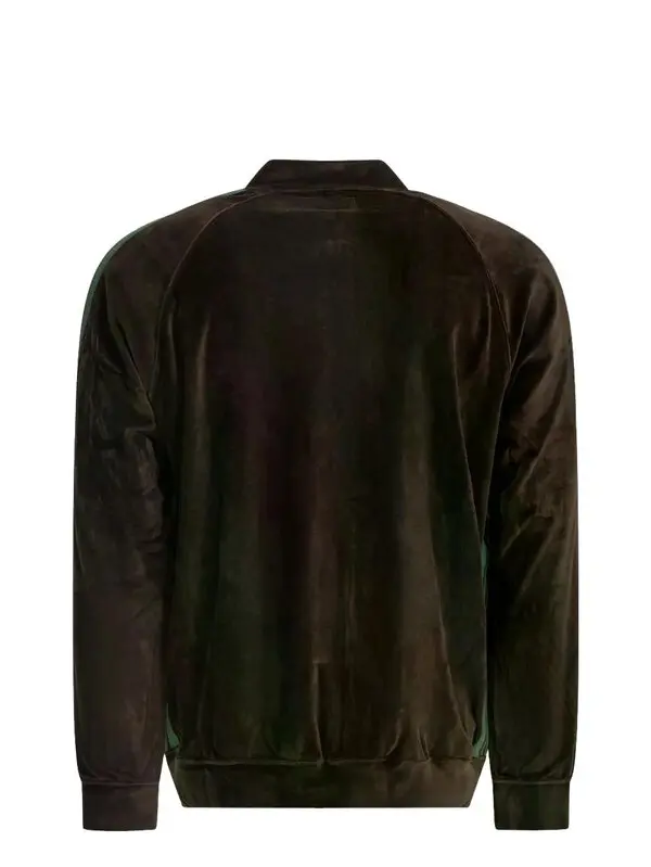 Needles Track Side-stripe Zip-up Cotton Sweatshirt - Brown
