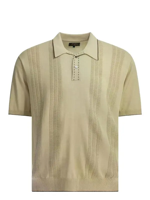 BEAMS Textured-knit Polo Shirt - Neutrals