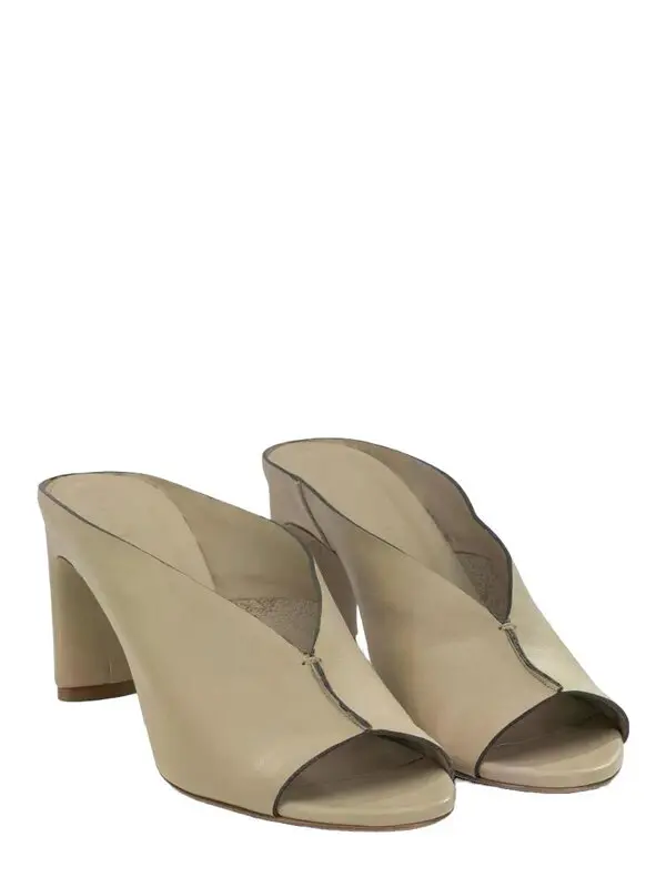 DEL CARLO 11725 Open-toe Leather Heeled Sandals - Neutrals