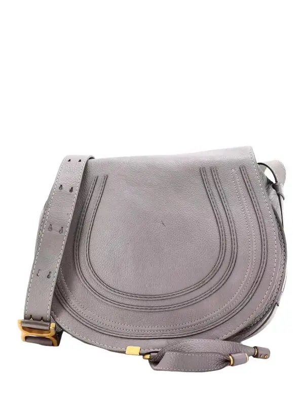 Chloé Marcie Leather Medium Crossbody Bag - Grey