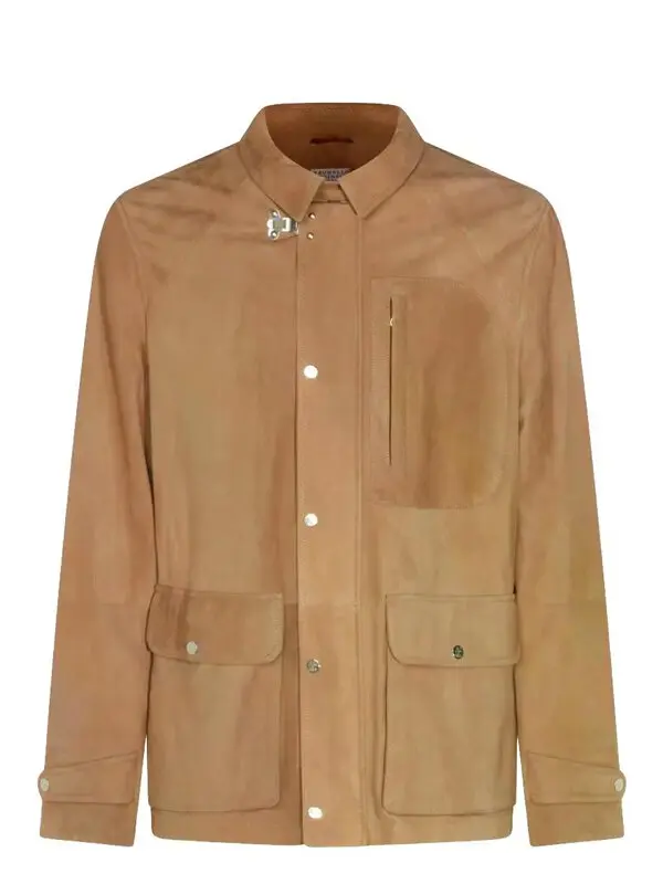 Brunello Cucinelli Suede Leather Jacket - Brown