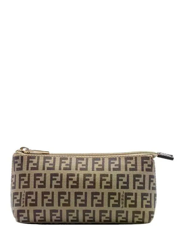 Fendi Zucca Canvas Pouch Clutch Bag - Brown