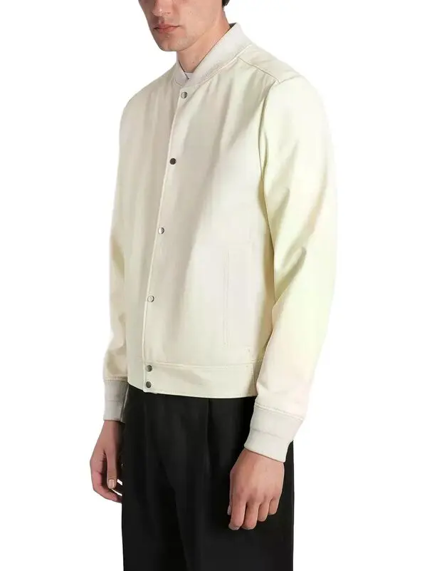SALVATORE SANTORO Leather Bomber Jacket - Neutrals