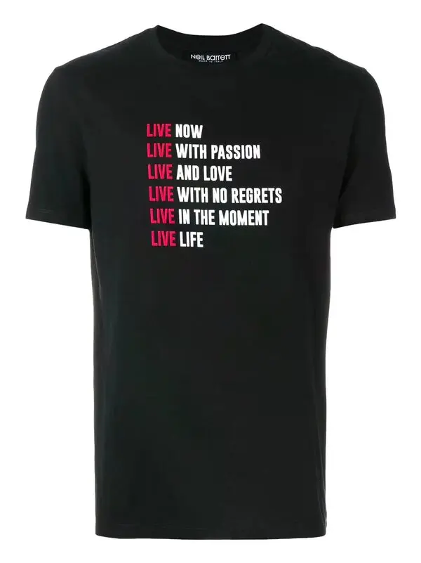 Neil Barrett Slogan Print T-shirt - Black