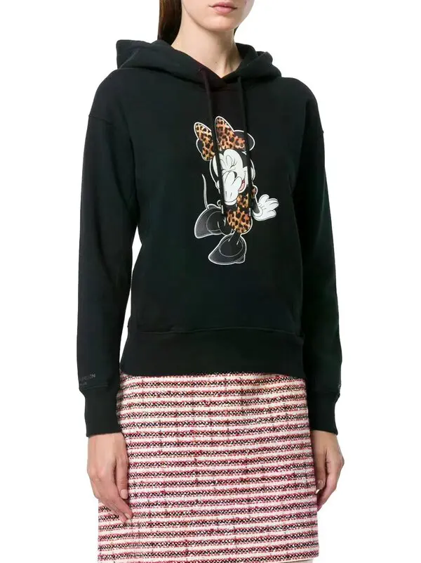 COUNTY OF MILAN Leopard Minnie Hoodie - Black
