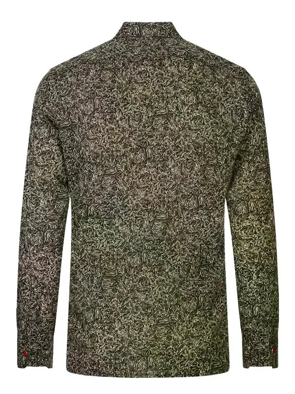 Kiton Floral-print Long-sleeve Shirt - Black