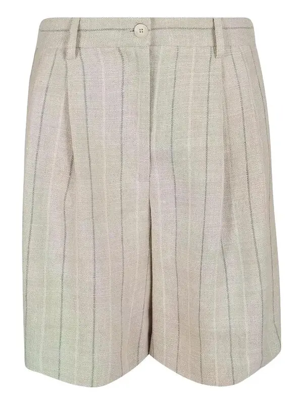 Antonelli Firenze Pinstripe Pleated Shorts - Neutrals