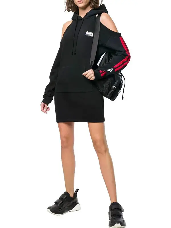 COUNTY OF MILAN Marcelo Burlon X Nba Printed Hooded Dress - Black
