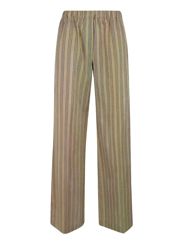 Antonelli Firenze Steven Striped Wide-leg Trousers - Neutrals