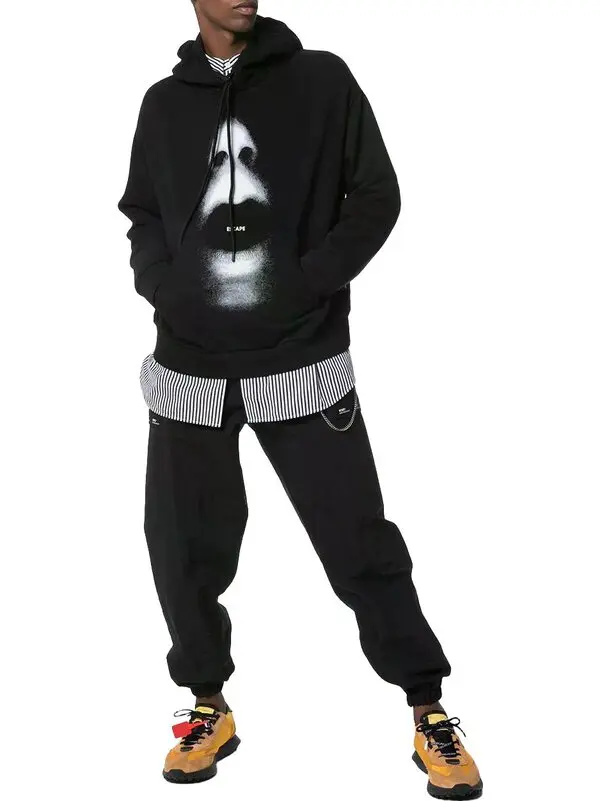 COUNTY OF MILAN Mouth Print Hoodie - Black