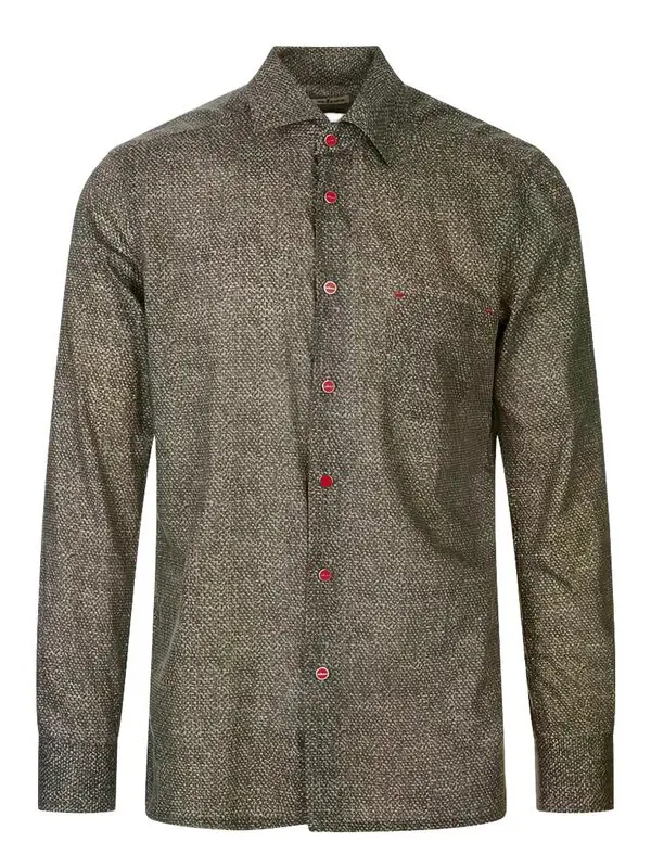 Kiton Textured-finish Button-up Shirt - Brown