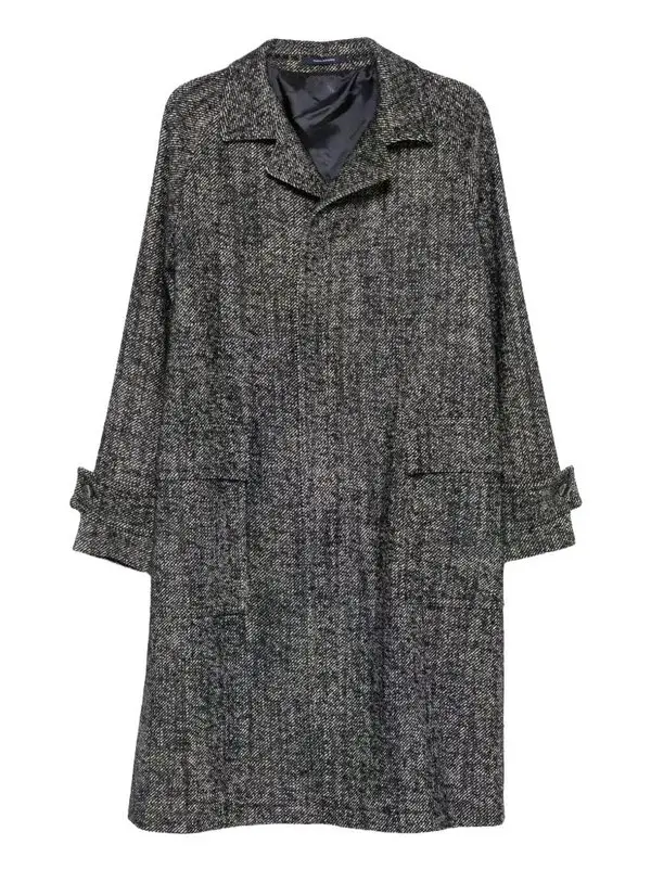 Tagliatore Herringbone Button-fastening Coat - Blue