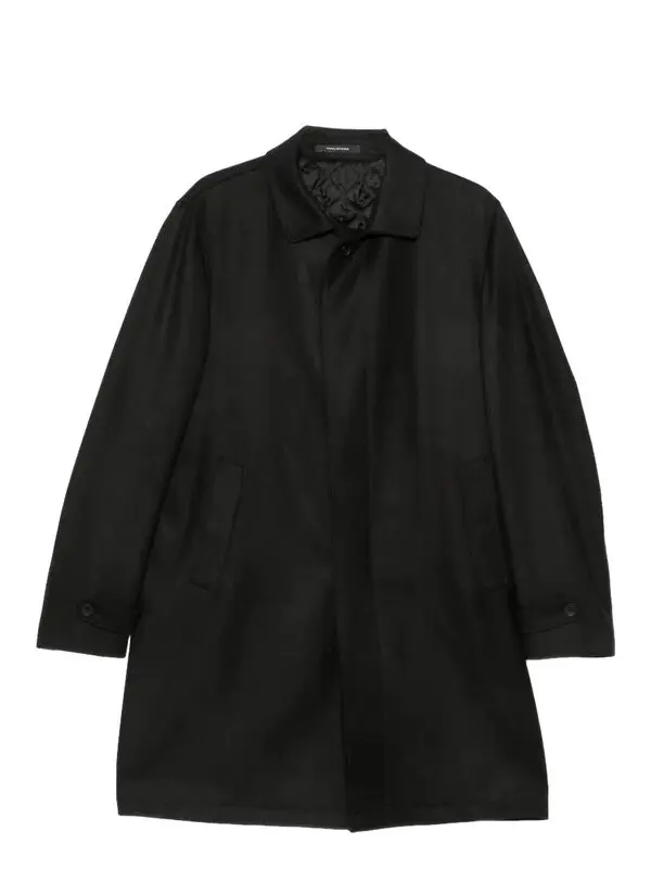 Tagliatore Single-breasted Twill-weave Coat - Black