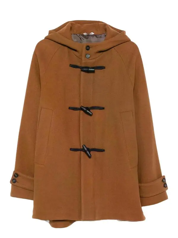 Tagliatore Hooded Toggle Coat - Brown