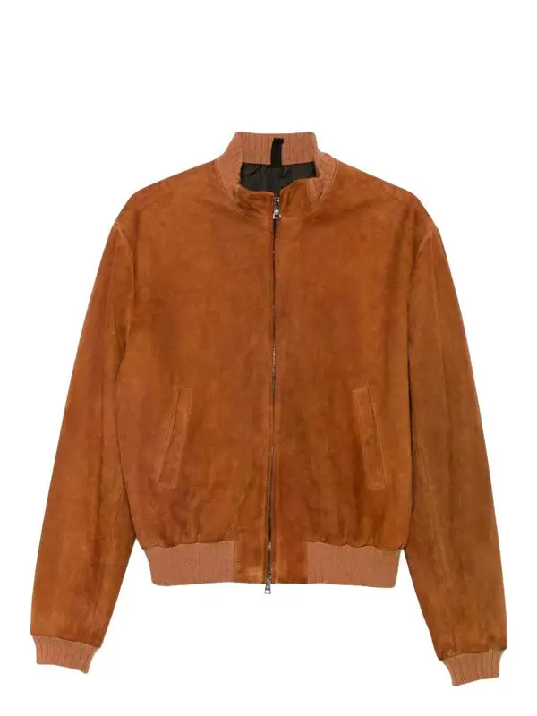 Tagliatore Suede Zip-up Jacket - Brown