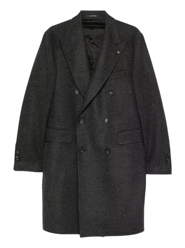 Tagliatore Double-breasted Check-pattern Coat - Grey