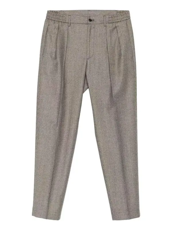 Tagliatore Houndstooth Pleated Trousers - Brown