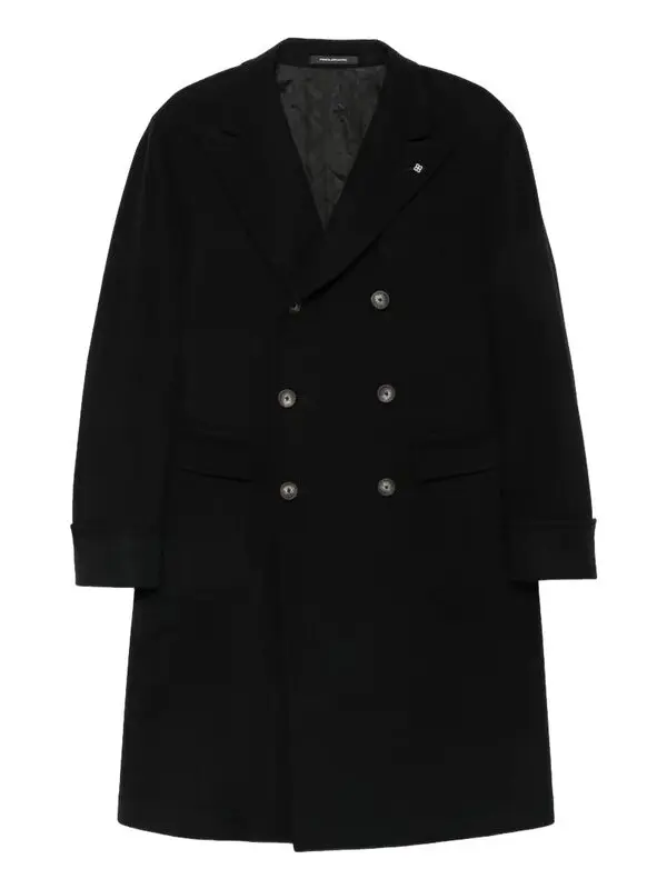 Tagliatore Double-breasted Peak-lapel Coat - Black