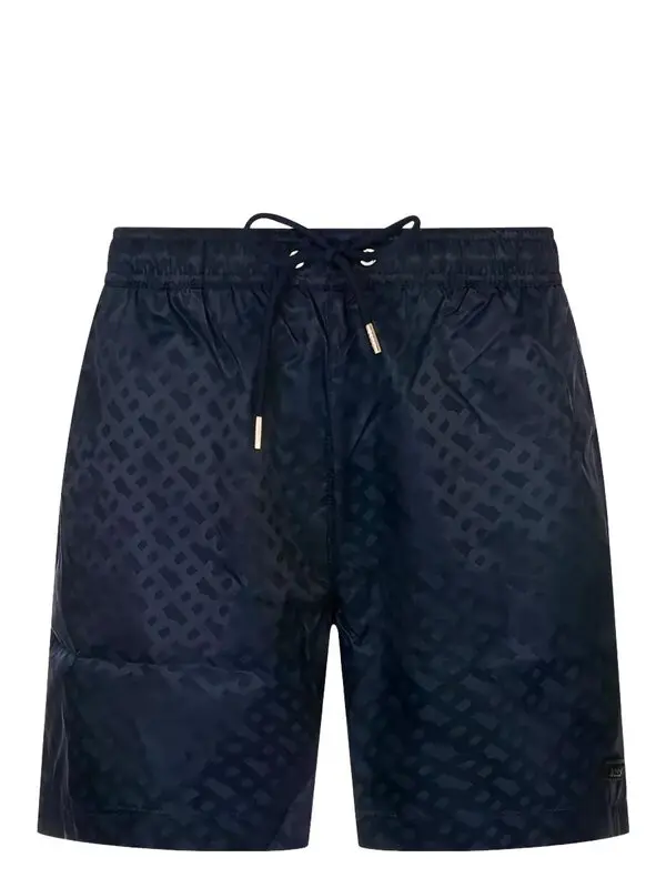 BOSS Monogram Jacquard Swim Shorts - Blue
