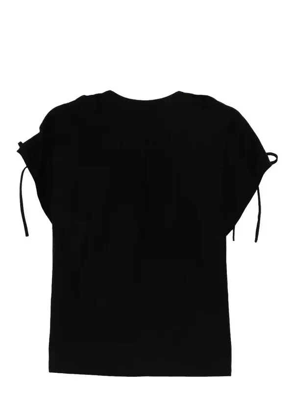 LIMI FEU Gathered V-neck Short Sleeve T-shirt - Black