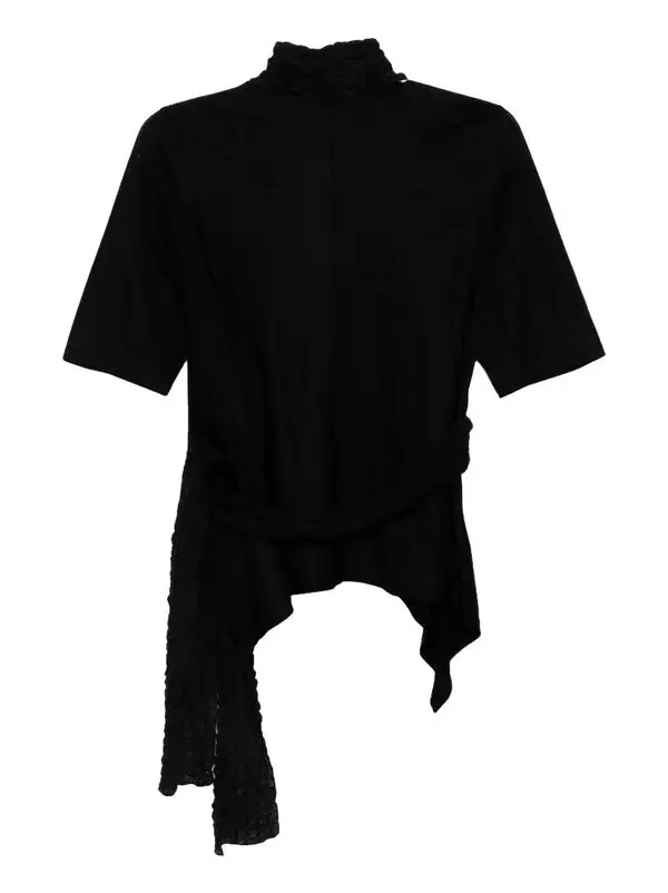 LIMI FEU V-neck Asymmetrical T-shirt - Black