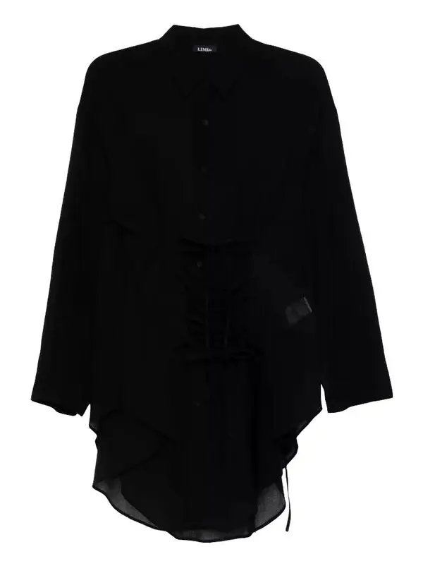 LIMI FEU Asymmetric Hem Chiffon Blouse - Black