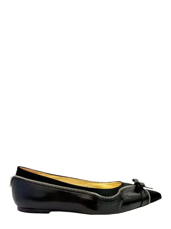 AUGUST BARRON Unzipped Ballet Flats - Black