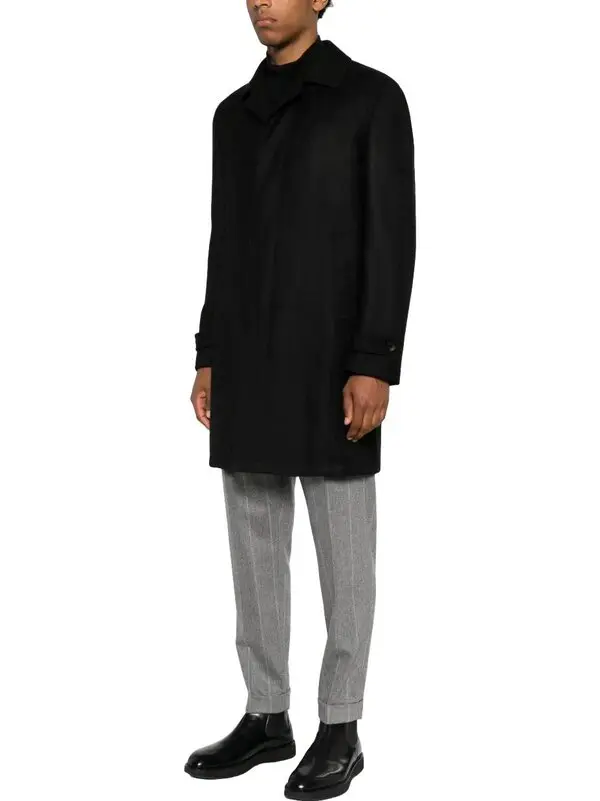 Tagliatore Single-breasted Twill-weave Coat - Black