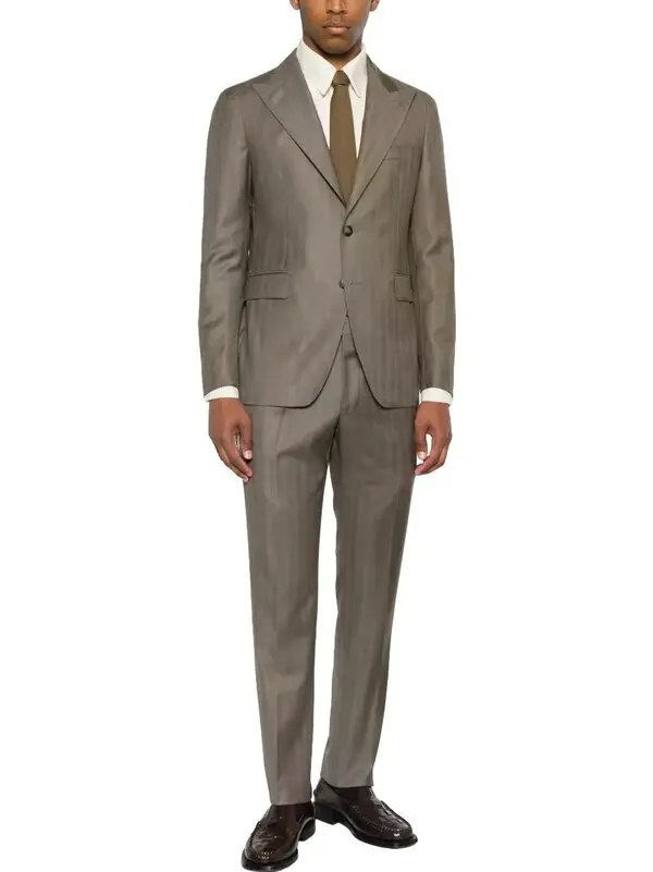 Tagliatore Single-breasted Suit - Brown