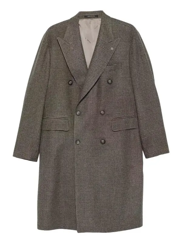 Tagliatore Prince Of Wales Check Double-breasted Coat - Brown