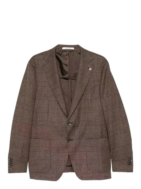 Tagliatore Check-pattern Blazer - Brown