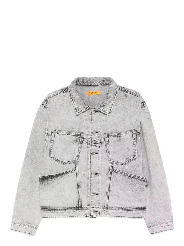 REPLAY Acid Wash Denim Jacket - Grey
