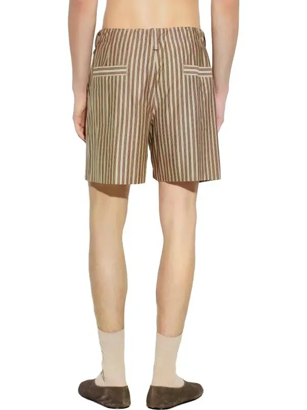 Issey Miyake Striped Shorts - Brown