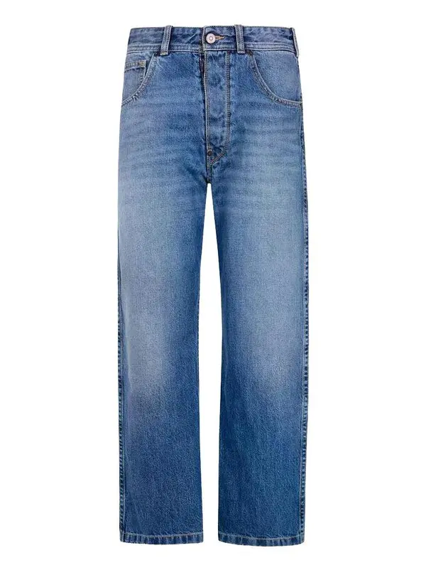 MAISON MARGIELA Buckled Cotton Jeans - Blue