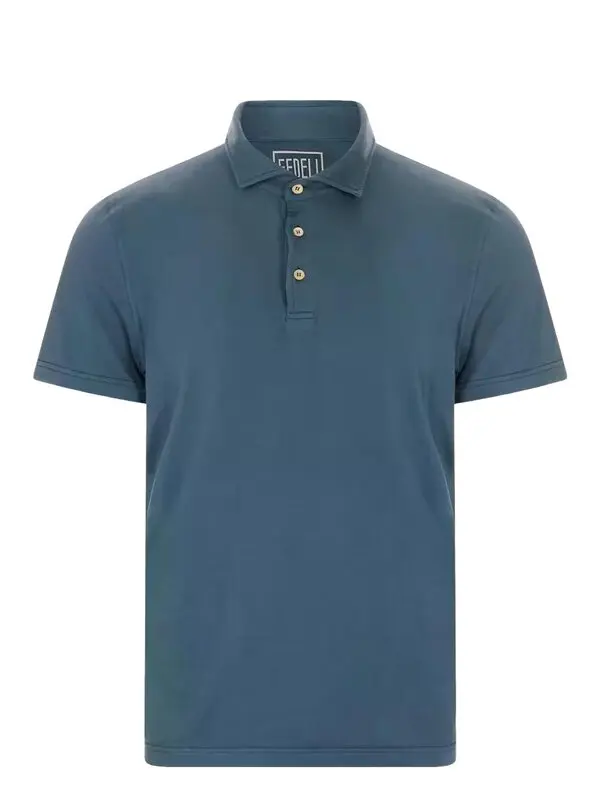 Fedeli Short-sleeved Polo Shirt - Blue