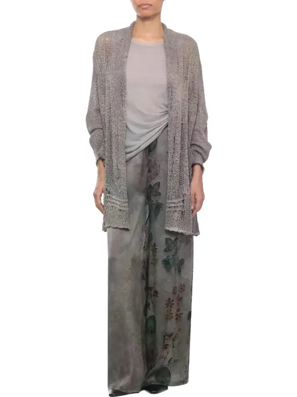 Avant Toi Open-knit Distressed Cardigan - Grey