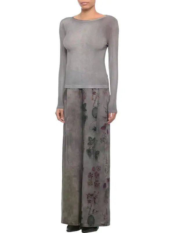 Avant Toi Long Sleeve Knitted Top - Grey