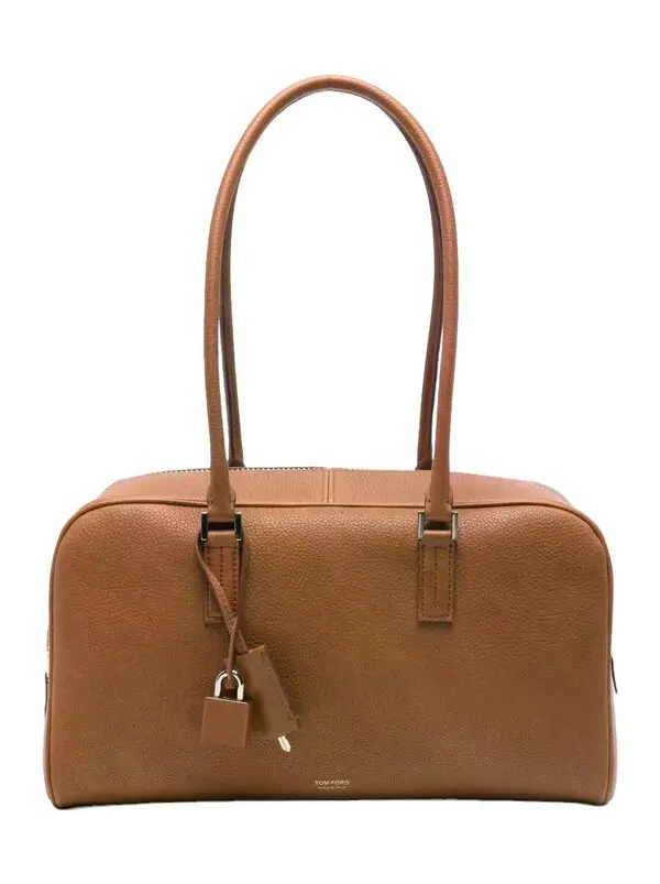 TOM FORD Grain Leather Shoulder Bag - Brown