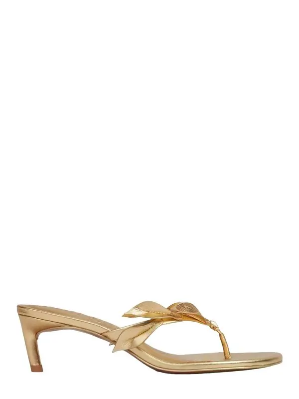 Cult Gaia Leaf-detail Metallic Sandals - Gold